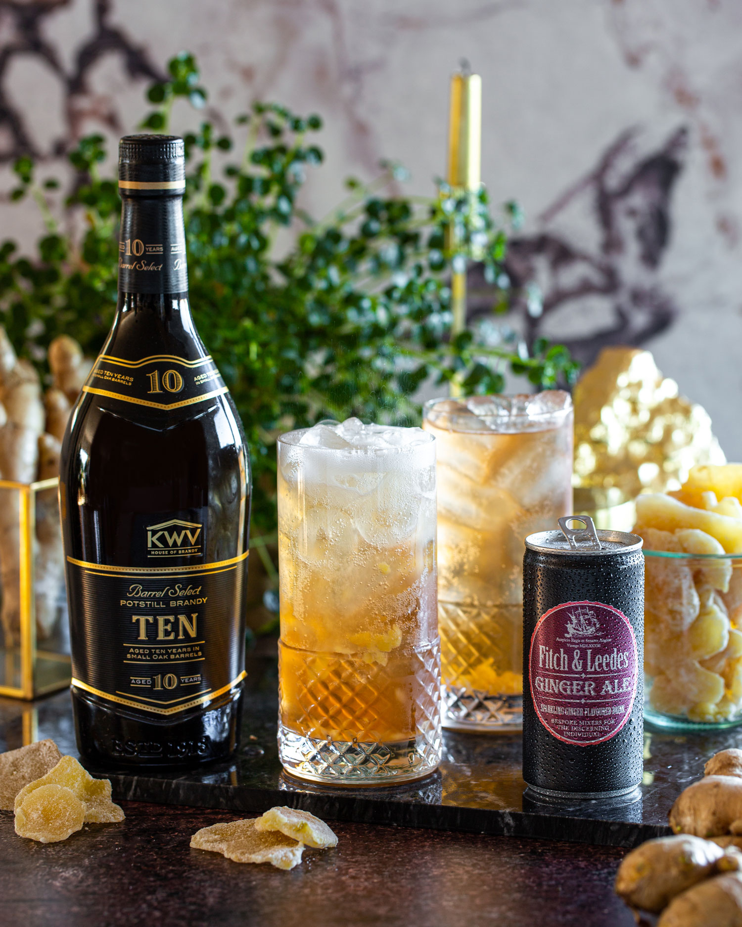 KWV 10 year x Ginger Ale Old Fashioned - Fitch & Leedes UK