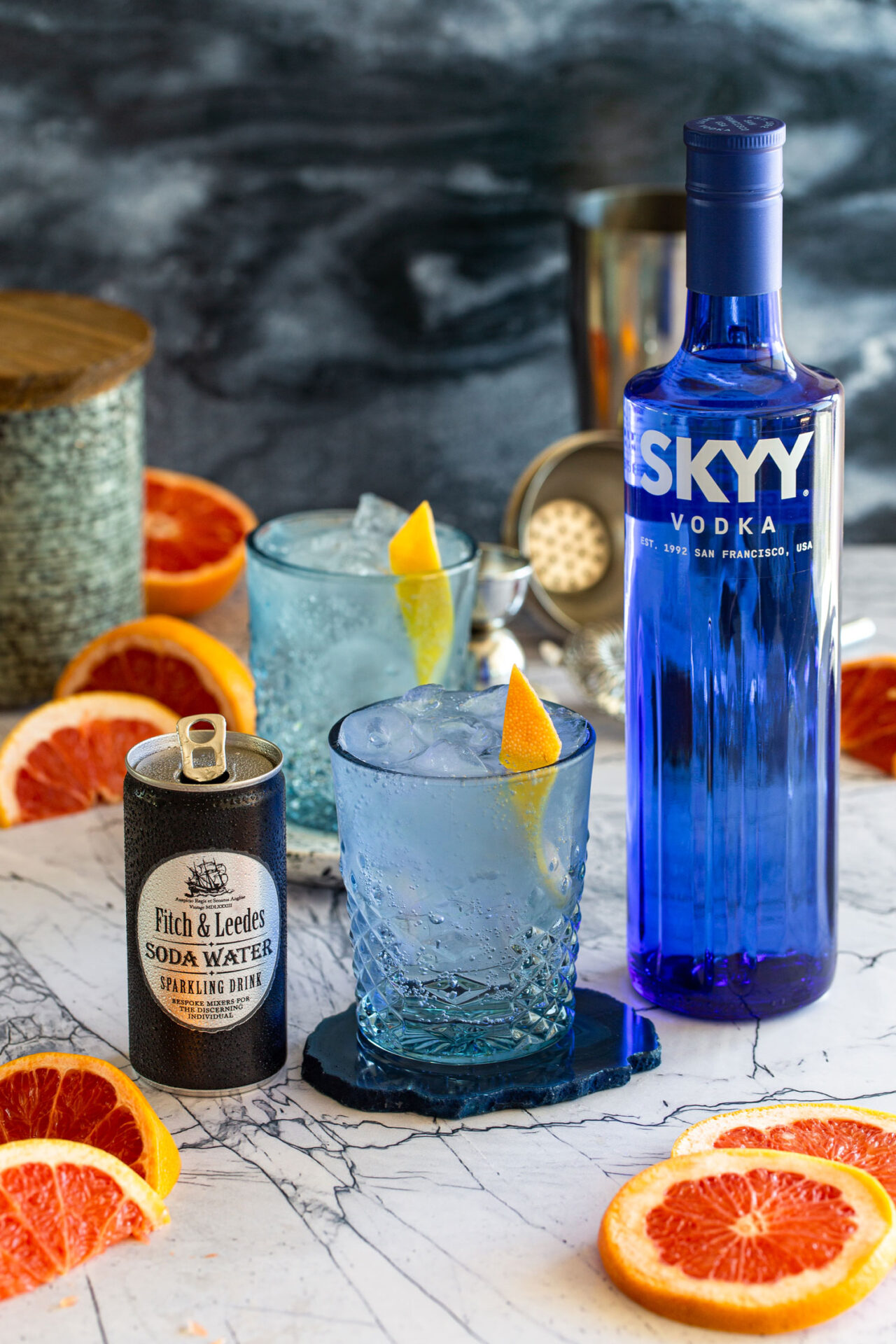 Skyy Vodka And Soda Water Fitch And Leedes Uk